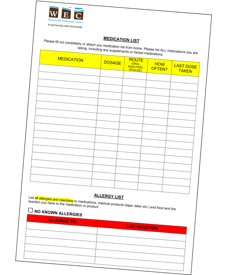 Forms & Instructions – Westerville Endoscopy Center